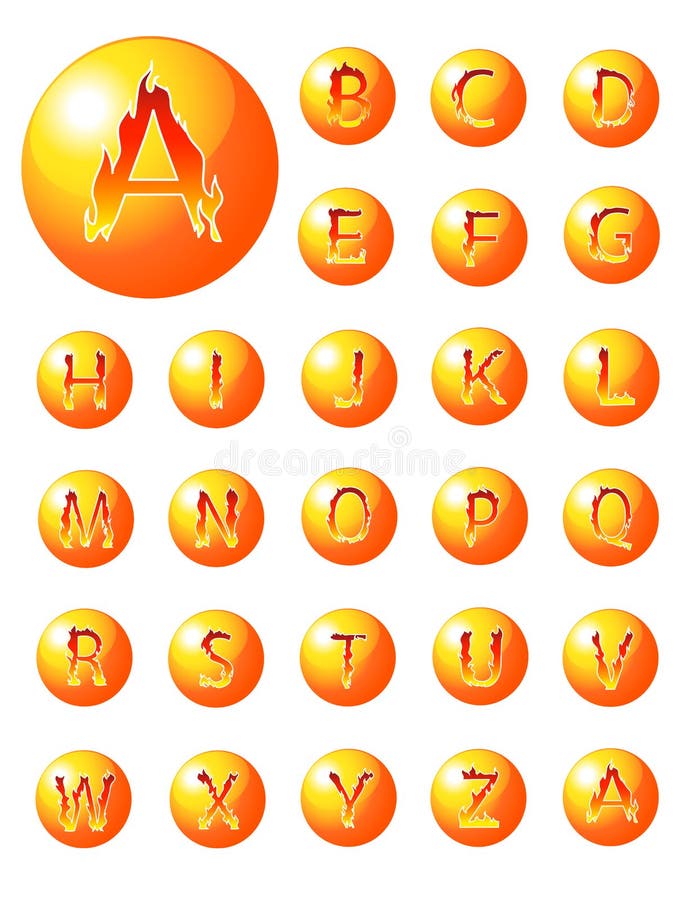Fire alphabet collection stock vector. Illustration of flame - 8984998
