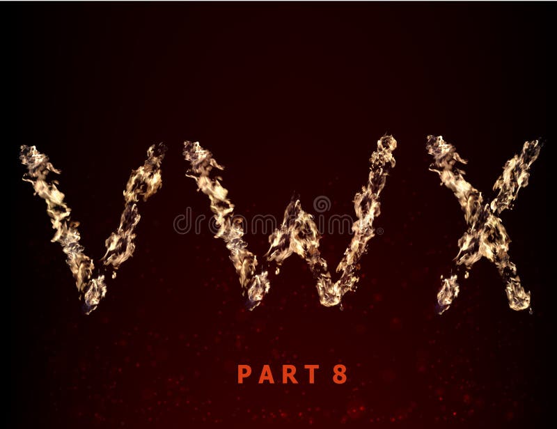 Fire Alphabet. Letters P Q R of Flame Stock Vector - Illustration of ...