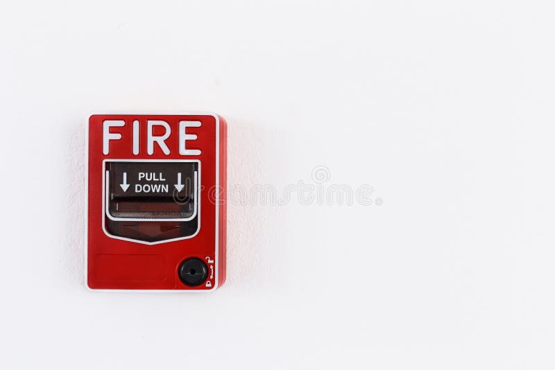 Fire Alram Pull Switch on the White Wall Stock Image - Image of hand ...