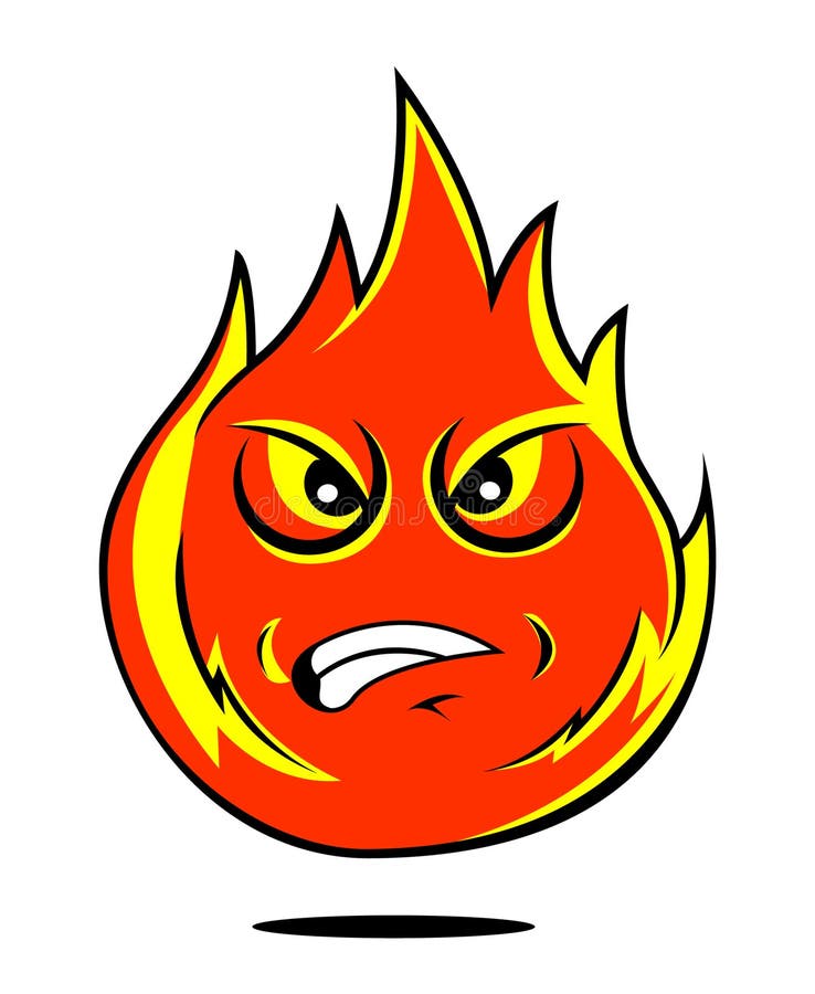 The fire man is angry stock vector. Illustration of flame - 207067426