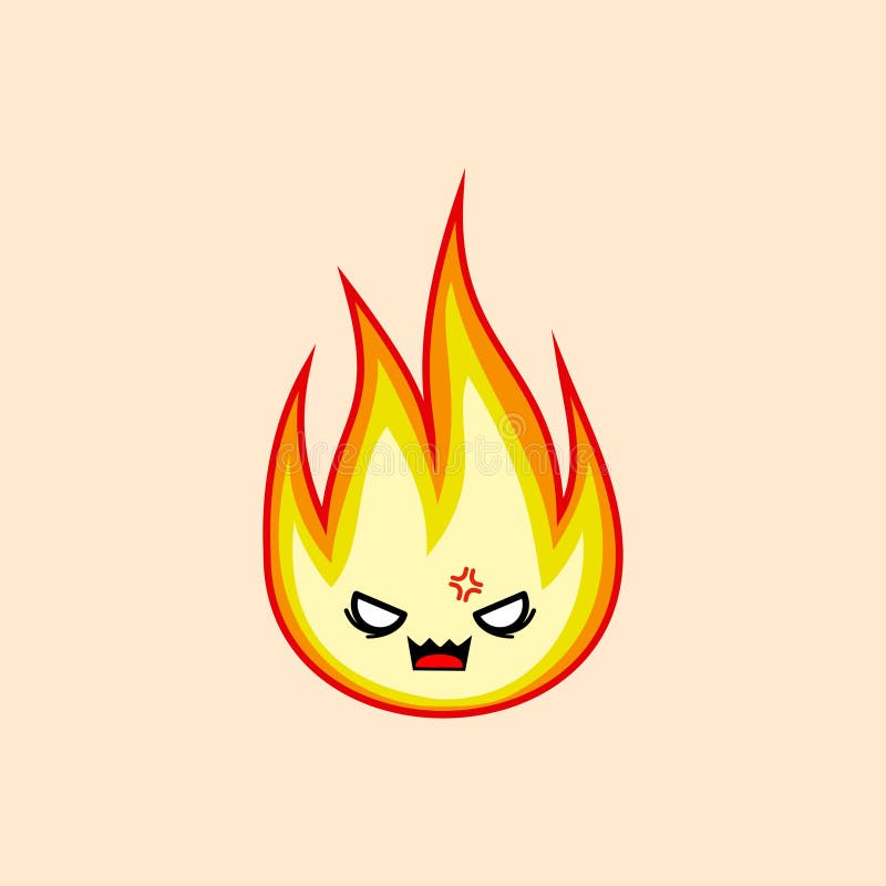 Fire Angry Face Expression Clipart Stock Vector - Illustration of flame ...