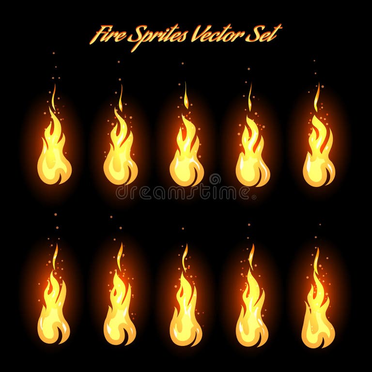 Fire Animation Frames Icons Stock Vector - Illustration of flame ...