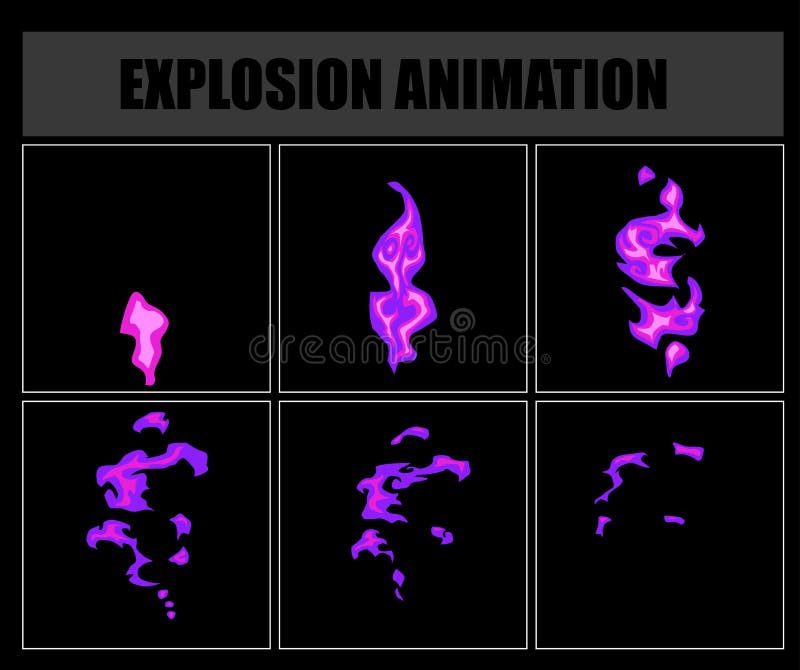 Fire Animation Sprites, Vector Flame Video Frames for Game Design Stock ...