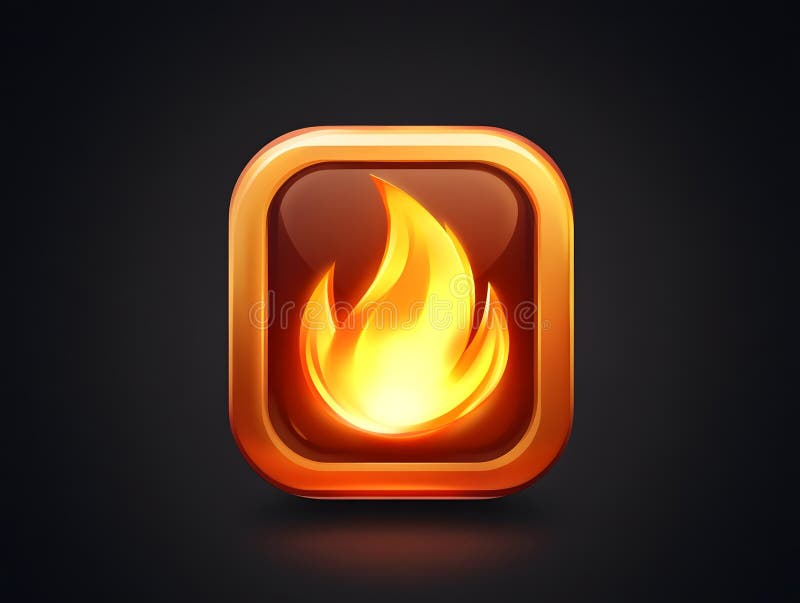 Fire App Flame Burn Burning Icon Logo Symbol Stock Illustration ...