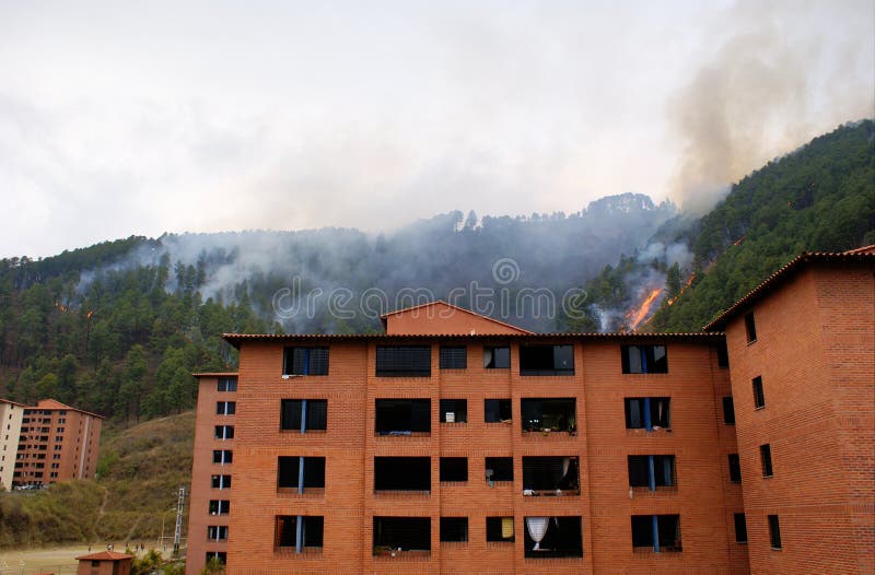Fire Behind Apartment Complex Editorial Stock Image - Image of heat ...