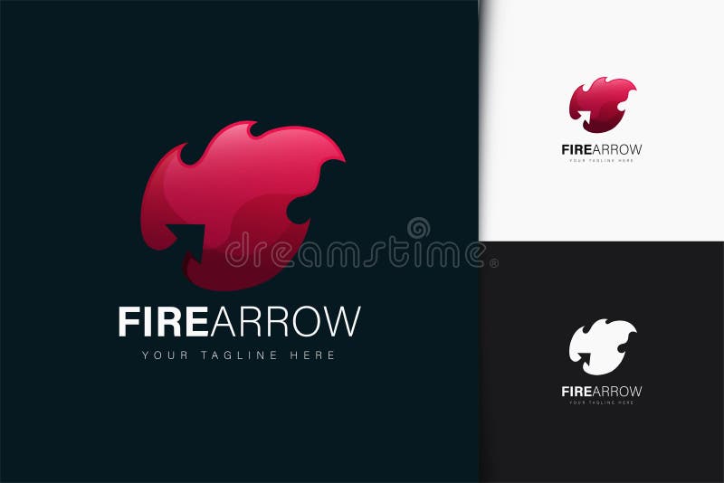 Fire Arrow Logo Design with Gradient Stock Vector - Illustration of ...