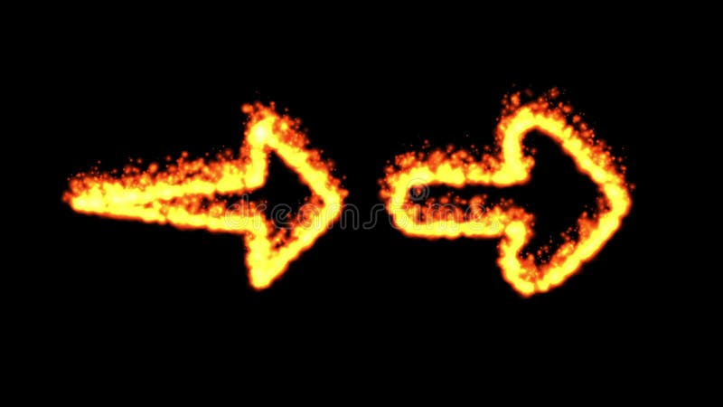 Fire Arrow Symbols Motion Graphics with Plain Black Background Stock ...