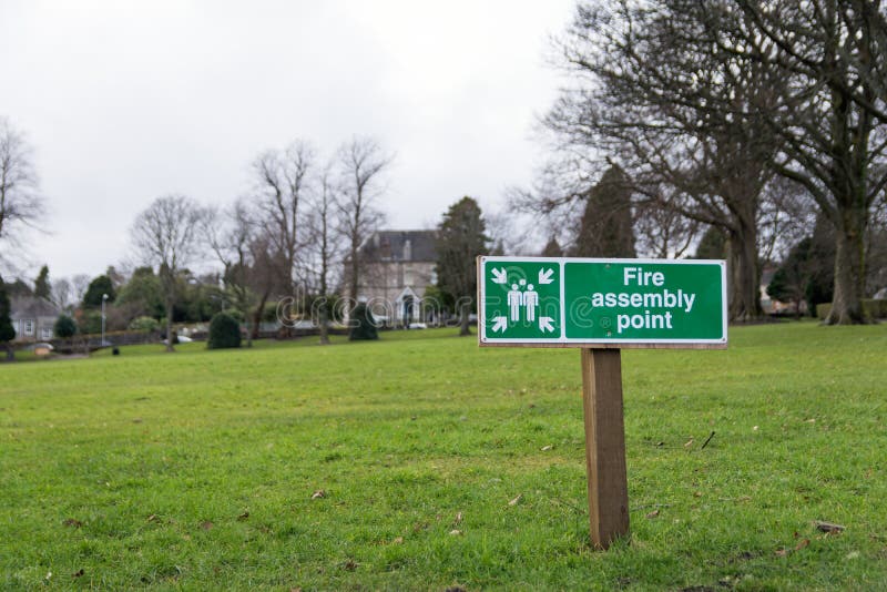 Fire Assembly Point stock photo. Image of danger, meeting - 12219694