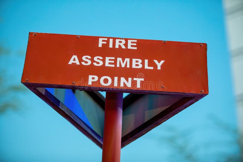 Fire assembly point stock image. Image of evacuation - 183267765