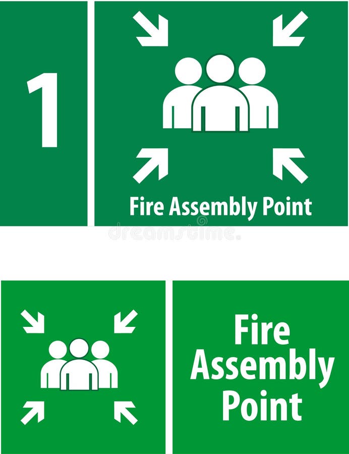 Fire Assembly Point Sign stock illustration. Illustration of notice ...