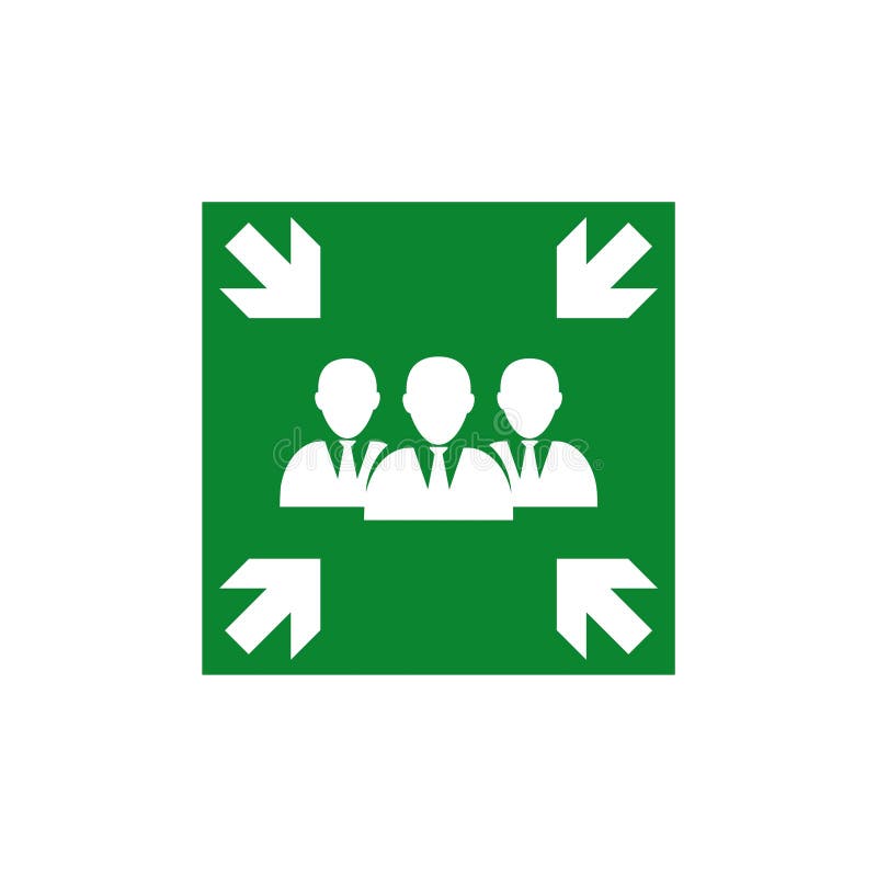 Fire Assembly Point Sign Isolated on White Background Stock Vector ...