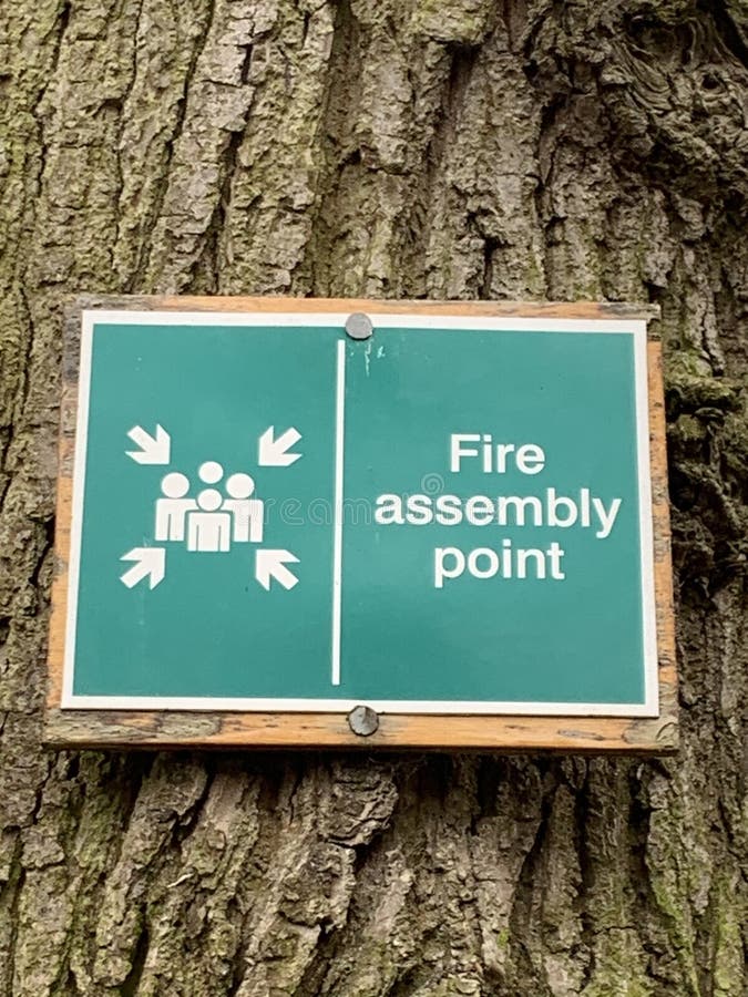 Fire Assembly Point Sign Outdoors Stock Image - Image of font ...