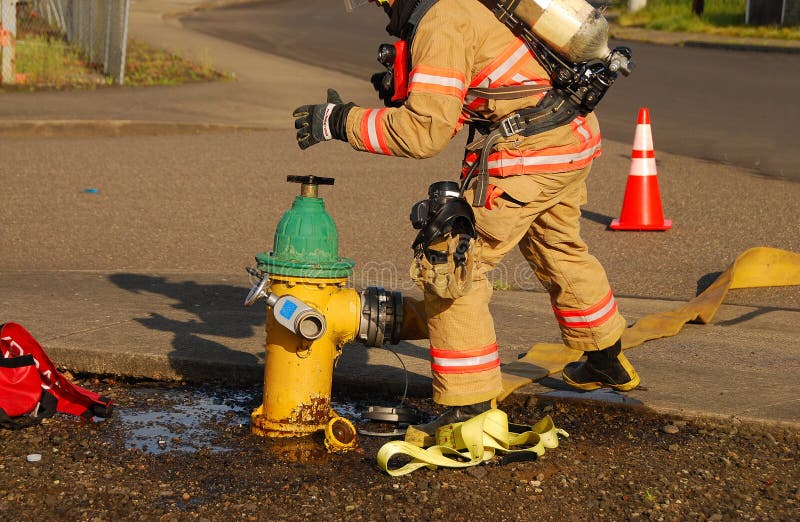 Firemen stock photo. Image of ready, engulfed, battling - 163340