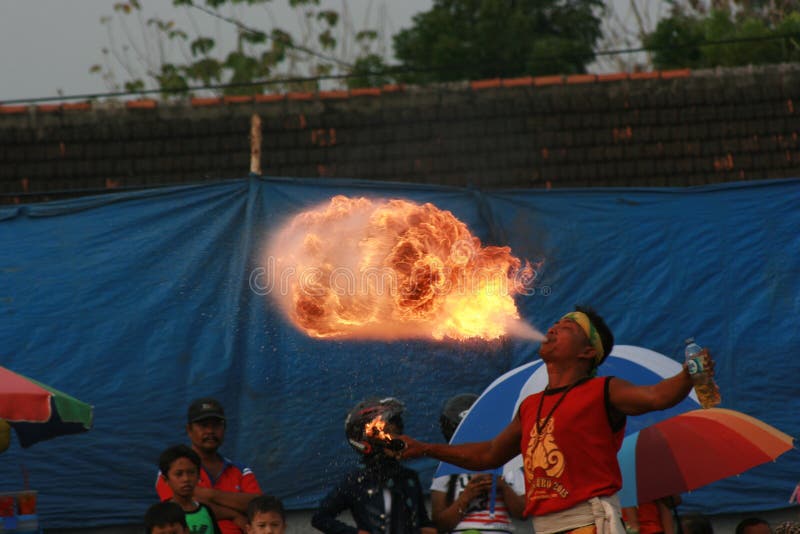 Fire at Attraction of Traditional Reog Ponorogo Editorial Stock Photo ...
