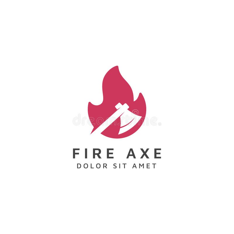 Fire and Ax Negative Space Logo Design Stock Vector - Illustration of ...