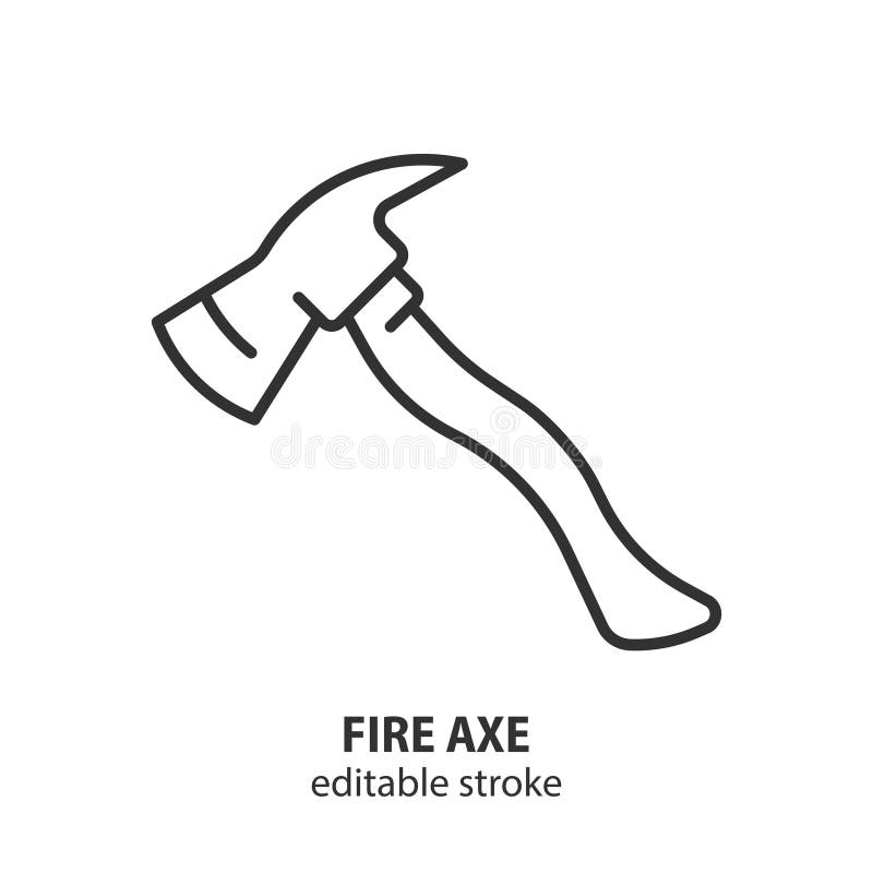 Fire Axe Line Icon. Editable Stroke Stock Vector - Illustration of ...