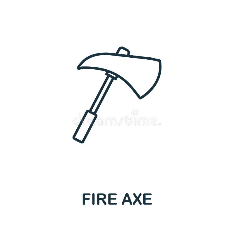 Fire Axe Outline Icon. Thin Line Concept Element from Fire Safety Icons ...
