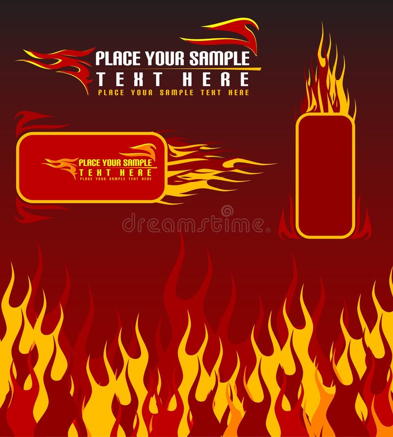 Fire Background and Banners Stock Vector - Illustration of orange ...