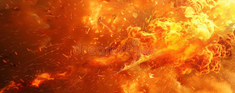 A Fire Background with an Explosion, Flames Bursting Outward and ...