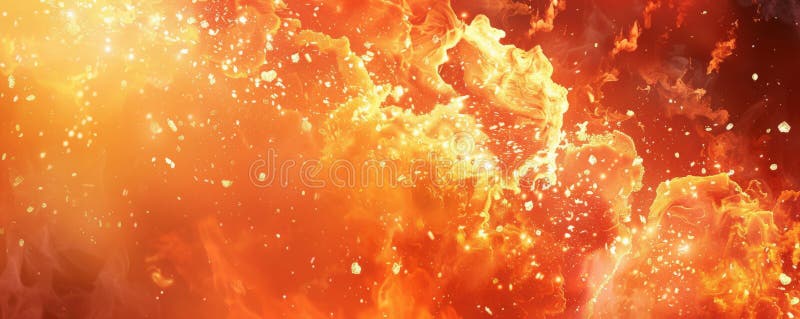 A Fire Background with an Explosion, Flames Bursting Outward and ...