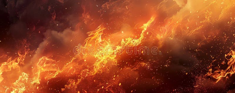 A Fire Background Featuring a Field of Flames, with Fire Spreading ...