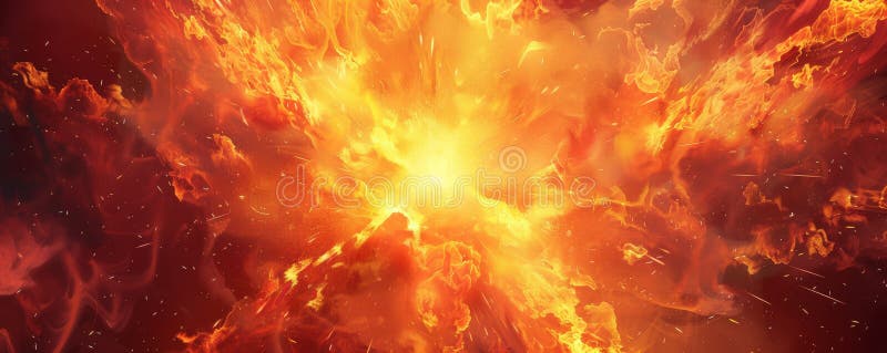 A Fire Background Featuring a Fiery Explosion, with Intense Flames and ...