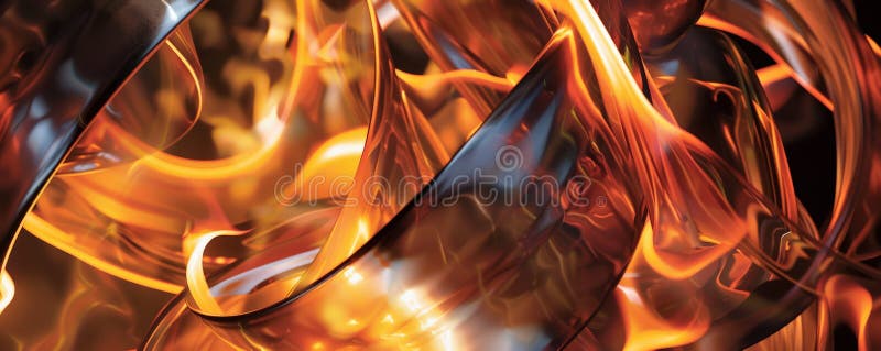 A Fire Background Featuring Flames Dancing Around a Metal Sculpture ...