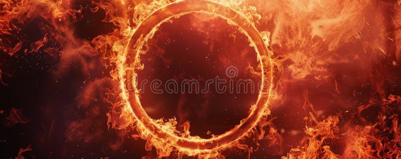 A Fire Background Featuring a Ring of Fire, with Flames Forming a ...