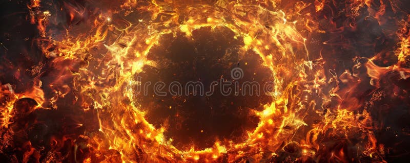 A Fire Background Featuring a Ring of Fire Performers, with Flames ...