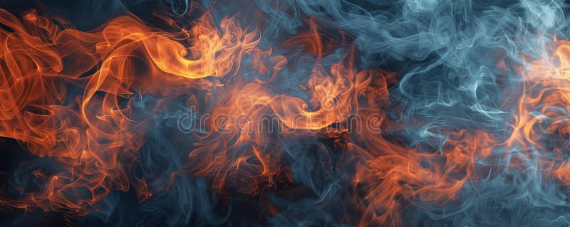 A Fire Background with Flames Intertwined with Smoke, Creating a ...