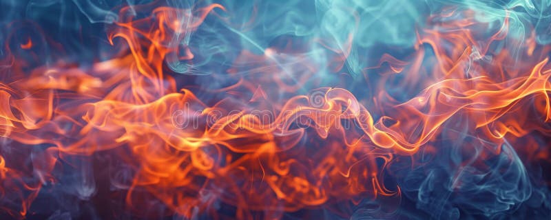 A Fire Background with Flames Intertwined with Smoke, Creating a ...