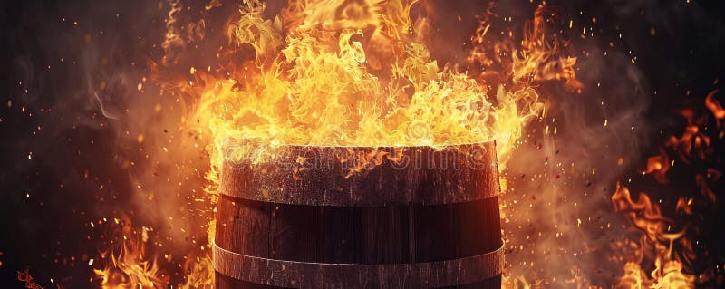 A Fire Background with Flames Rising from a Barrel, Creating a Dramatic ...