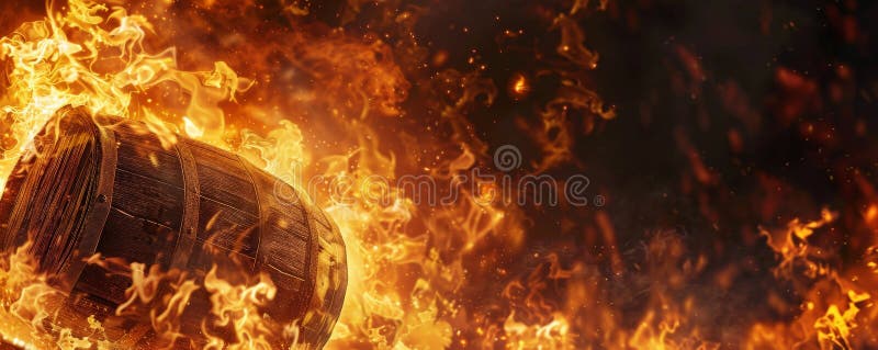 A Fire Background with Flames Rising from a Barrel, Creating a Dramatic ...