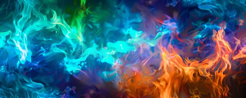 A Fire Background with Flames of Various Colors, Including Blue and ...