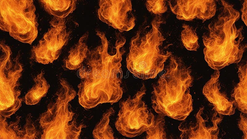 Fire Background a Yellow and Orange Fire Burning on a Black Background ...