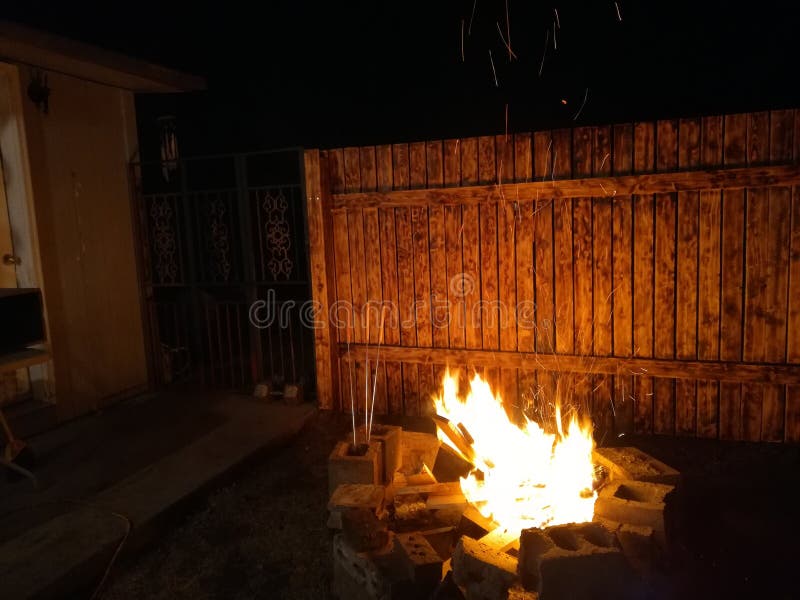 Fire, backyard stock image. Image of dark, flames, backyard - 143018709