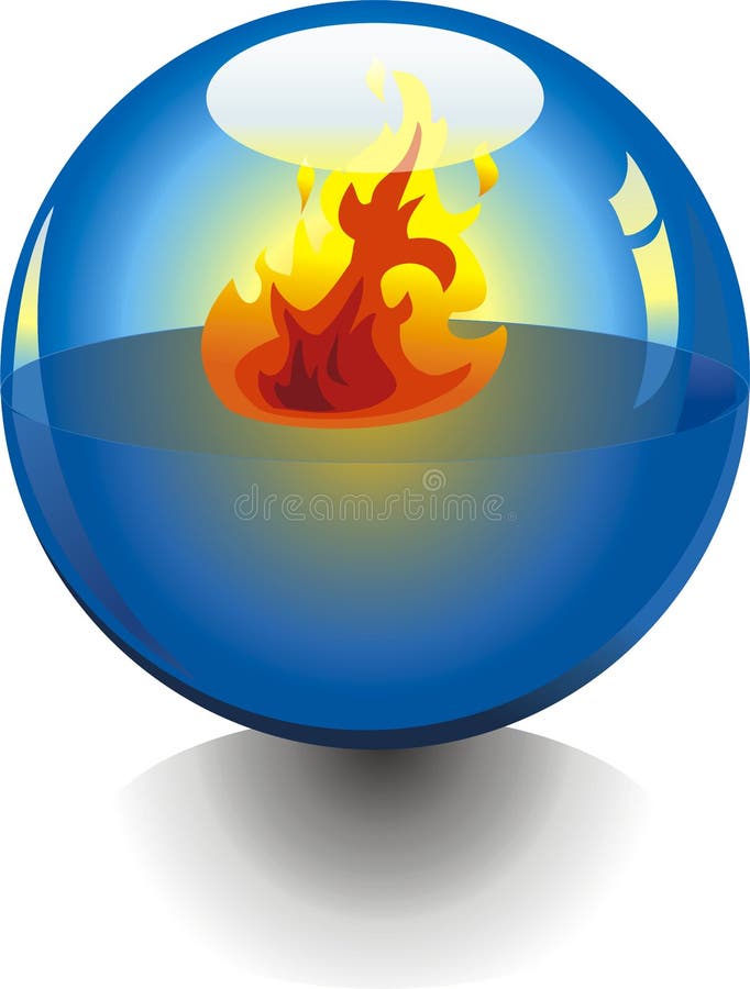 Fire ball stock vector. Illustration of glass, press, flame - 8400969