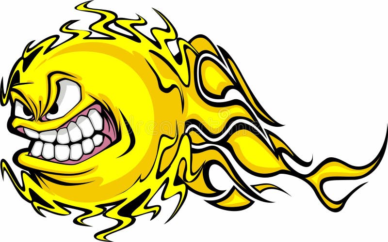 Fire Ball Angry Cartoon Face Vector Stock Vector - Illustration of logo ...