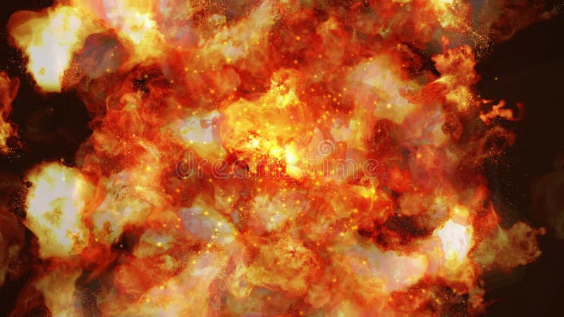 Fire Ball Explosion Flame Loop Animation Stock Footage - Video of ...