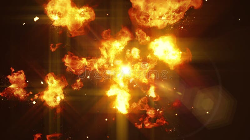 Fire Ball Explosion Flame Loop Animation Stock Footage - Video of ...
