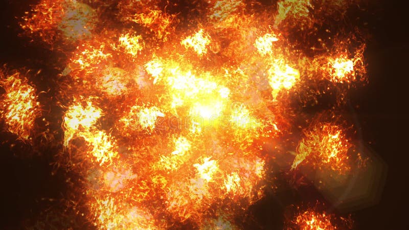 Fire Ball Explosion Flame Loop Animation Stock Footage - Video of ...