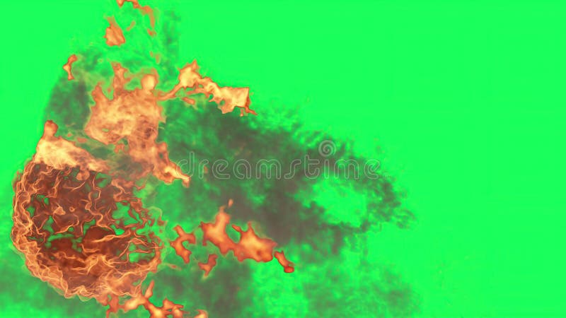 Fire Ball Explosion on Green Screen Stock Illustration - Illustration ...
