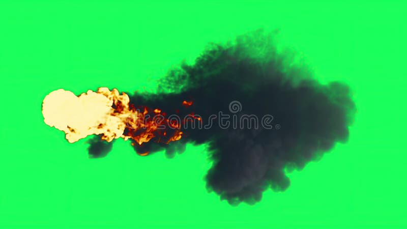 Fire Ball Explosion on Green Screen Stock Illustration - Illustration ...
