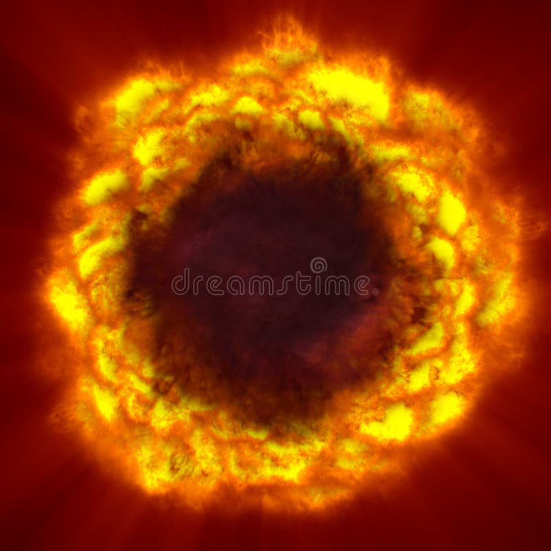 Fire Ball Explosion in Space Stock Illustration - Illustration of fiery ...
