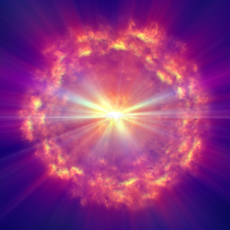 Fire Ball Explosion in Space Stock Illustration - Illustration of burst ...