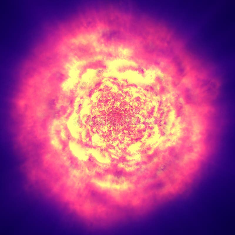 Fire Ball Explosion in Space Stock Illustration - Illustration of solar ...