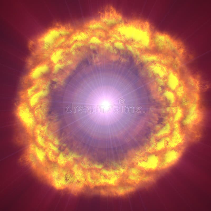 Fire Ball Explosion in Space Stock Illustration - Illustration of ...