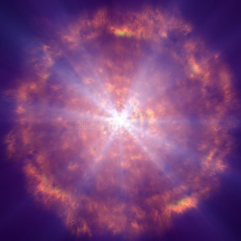 Fire Ball Explosion in Space Stock Illustration - Illustration of burn ...