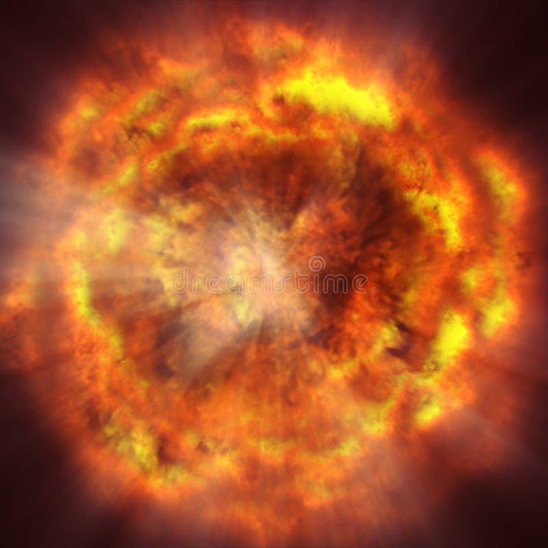 Fire Ball Explosion in Space Stock Illustration - Illustration of bomb ...