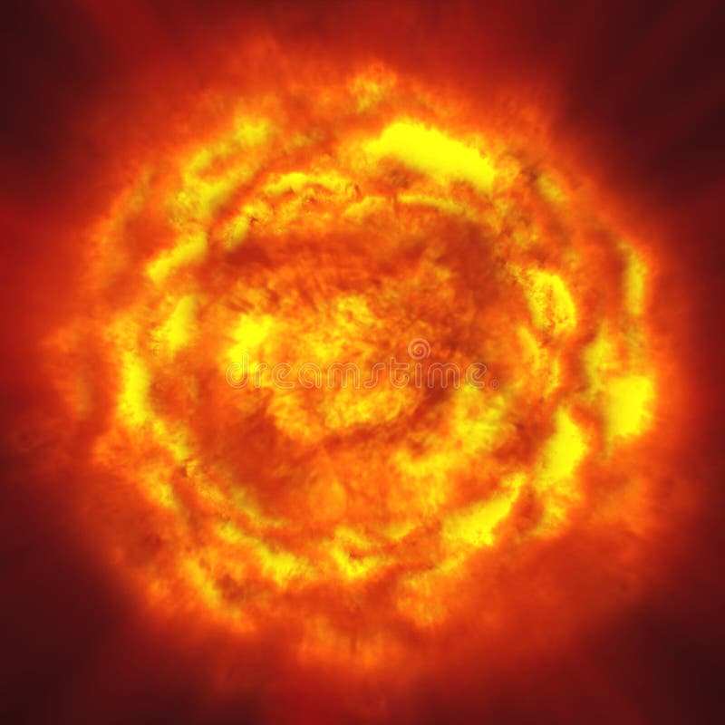 Fire Ball Explosion in Space Stock Illustration - Illustration of fire ...